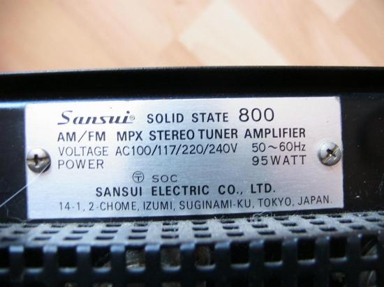 Sansui Solid State 800
